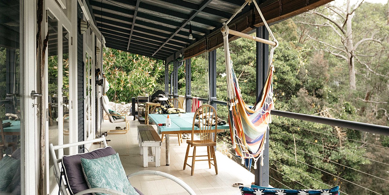 The Retreat at Coasters - A house on some rocks in the trees. With a ...