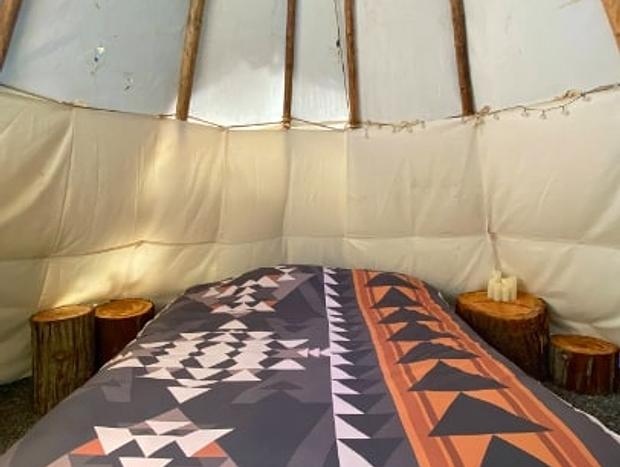 Tipi Two with Cedar Sauna & Hot Tub Bath House at Trout Creek ...