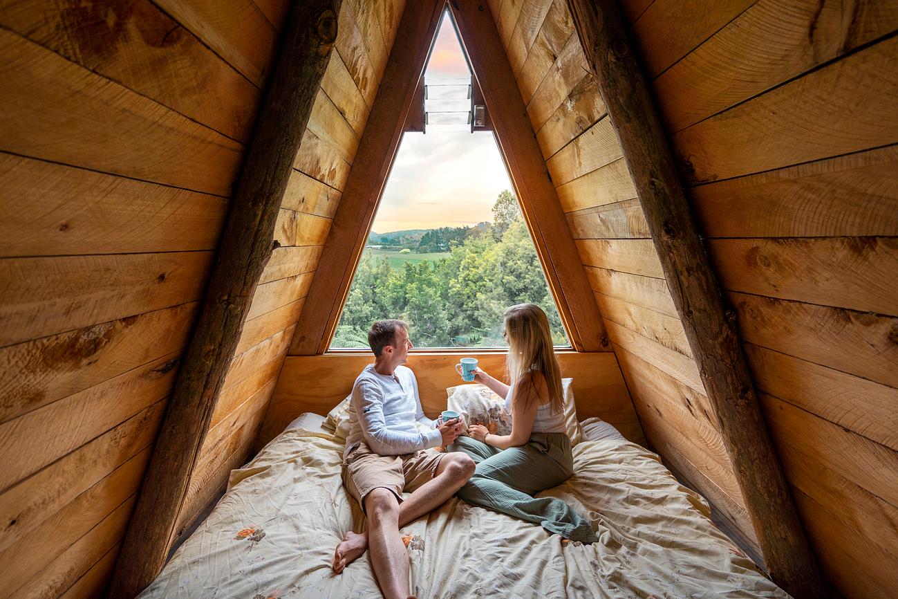 The Rimu Hut - Cosy Off-grid Bush Escape - A-frame for Rent in Ararimu ...