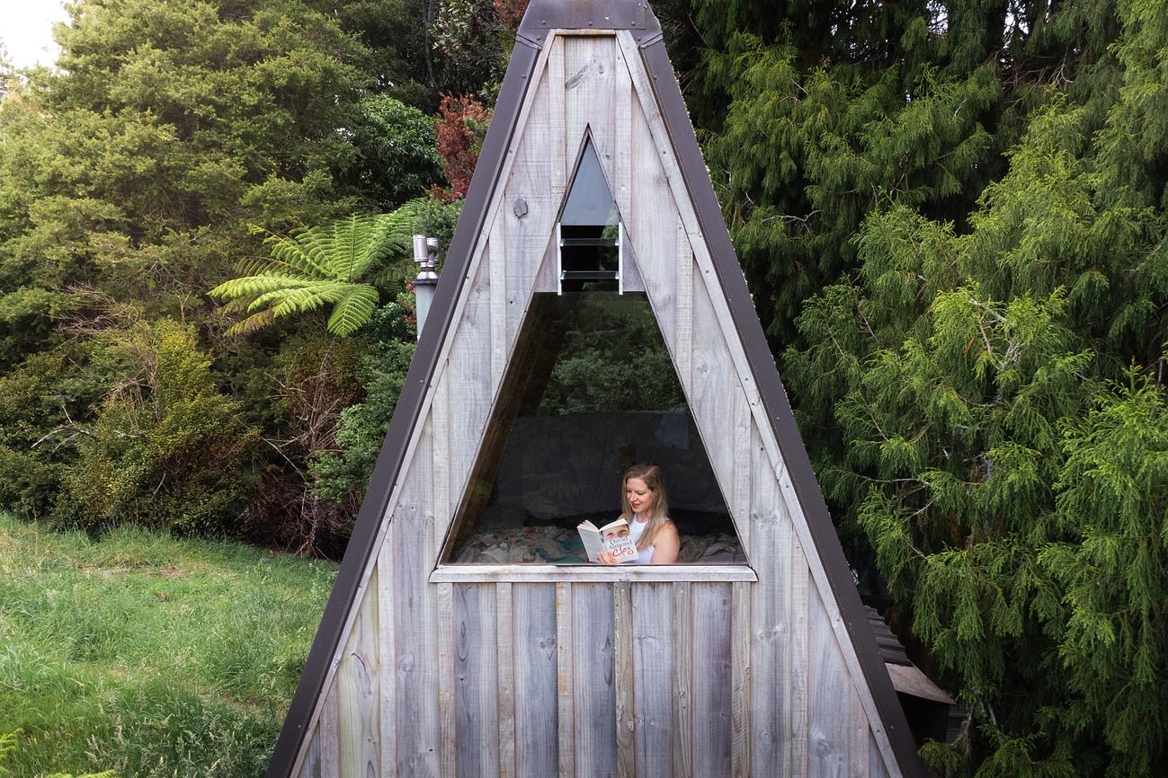 The Rimu Hut - Cosy Off-grid Bush Escape - A-frame for Rent in Ararimu ...