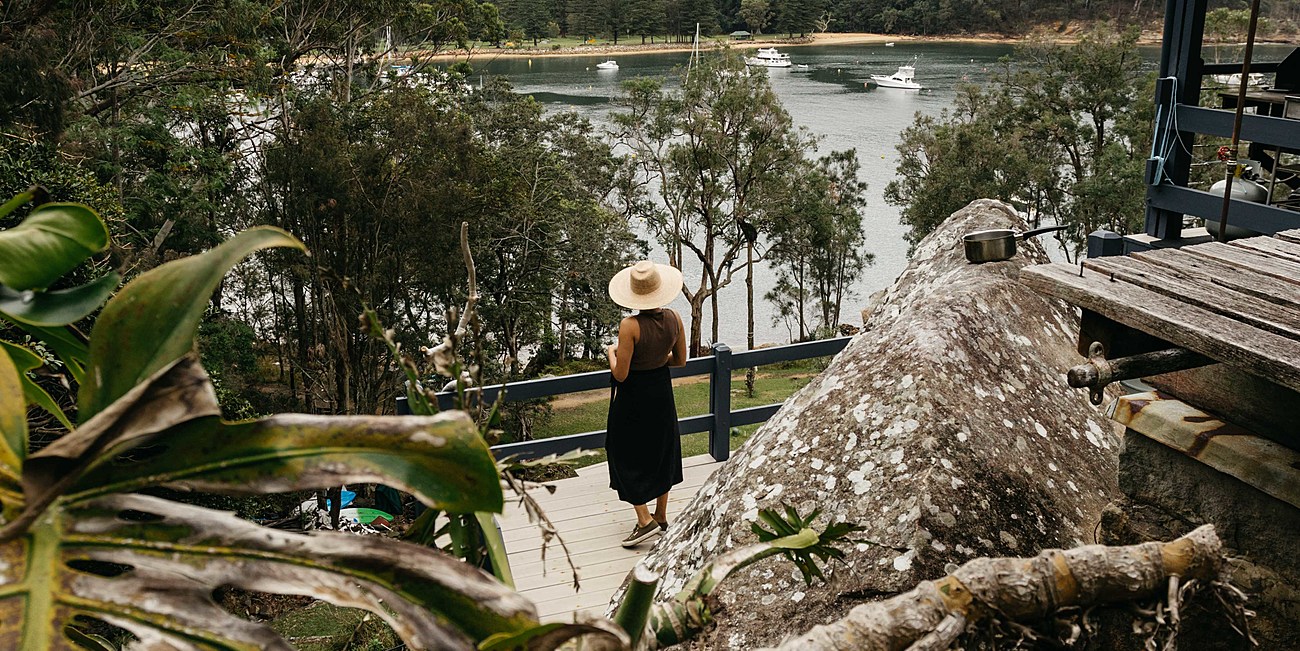 The Retreat at Coasters - A house on some rocks in the trees. With a ...