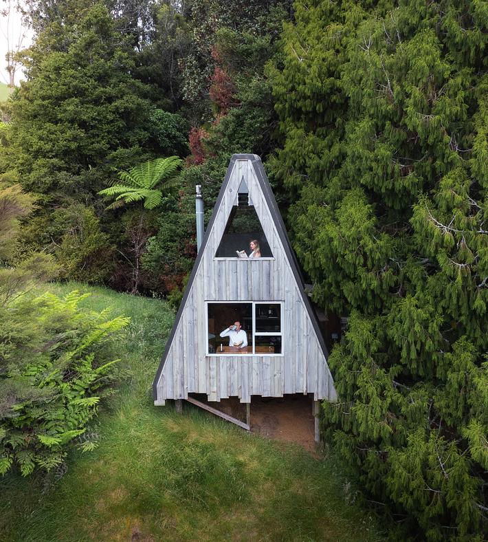 The Rimu Hut - Cosy Off-grid Bush Escape - A-frame for Rent in Ararimu ...