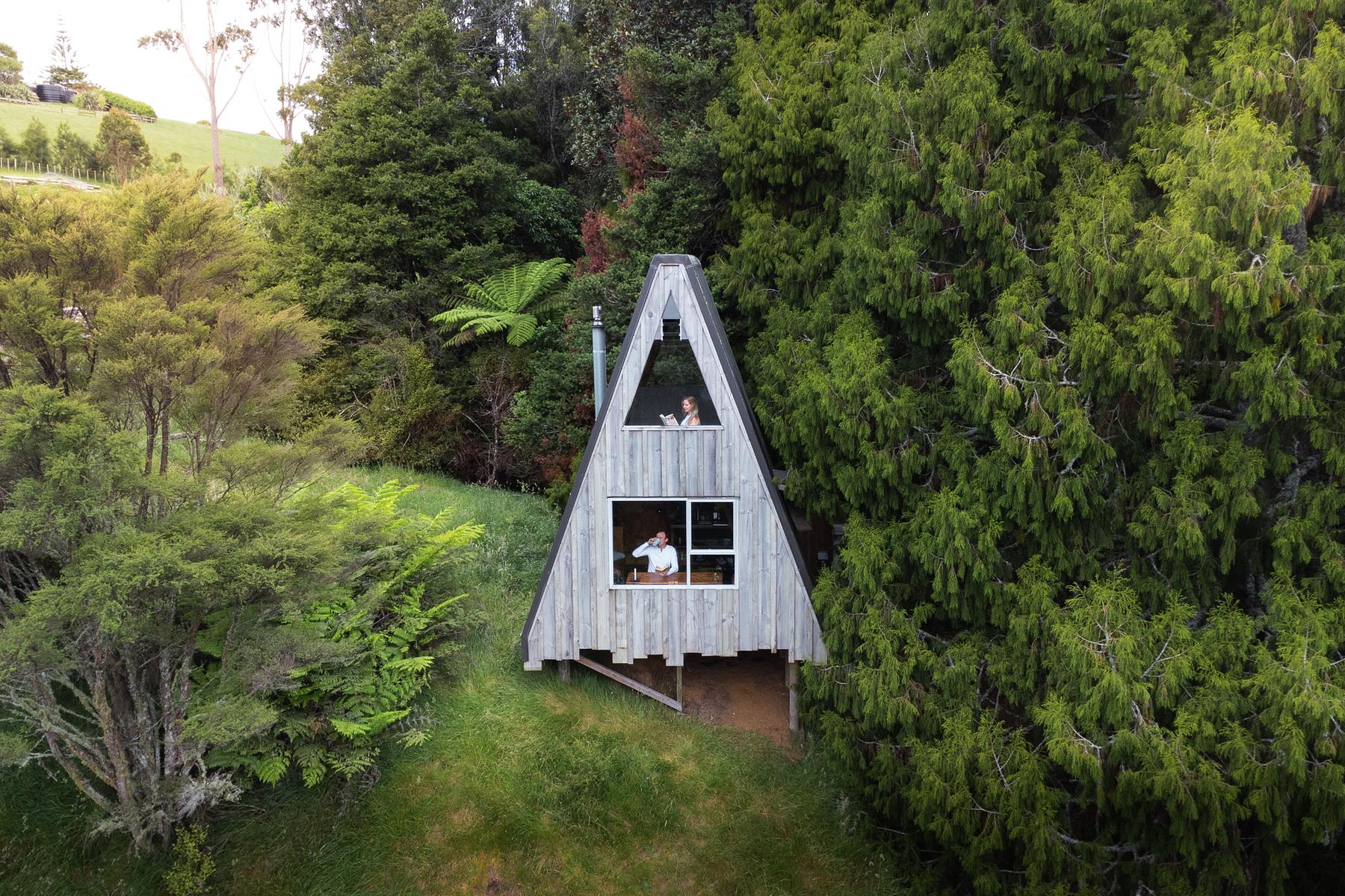 The Rimu Hut - Cosy Off-grid Bush Escape - A-frame for Rent in Ararimu ...